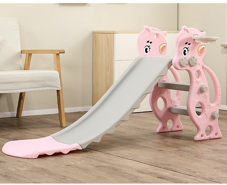 Горка детская для дома и улицы с баскетбольным кольцом