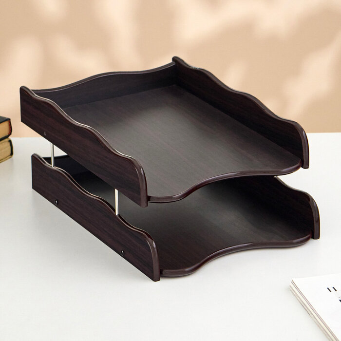 Органайзер Сима-Ленд, дерево, 2 отделения, венге, 25x35x16 см