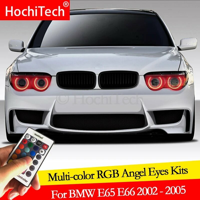 Для BMW E65 E66 PRE FACELIFT 745i 745Li 760Li 760i дневной режим дневной свет DRL глаза ангела фотоэлемент RGB многоцветный кольцевой комплект