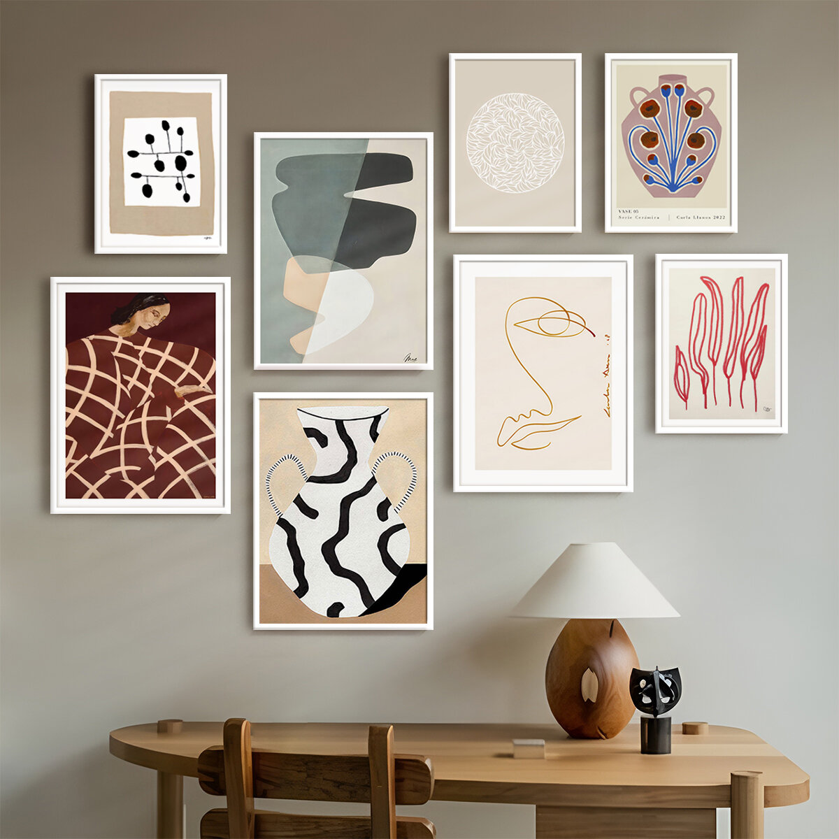 Постеры 8 шт на стену для интерьера "Набор абстракции в современном стиле"