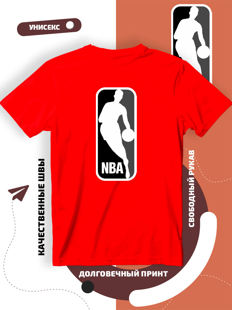 Футболка с принтом эмблеой нба