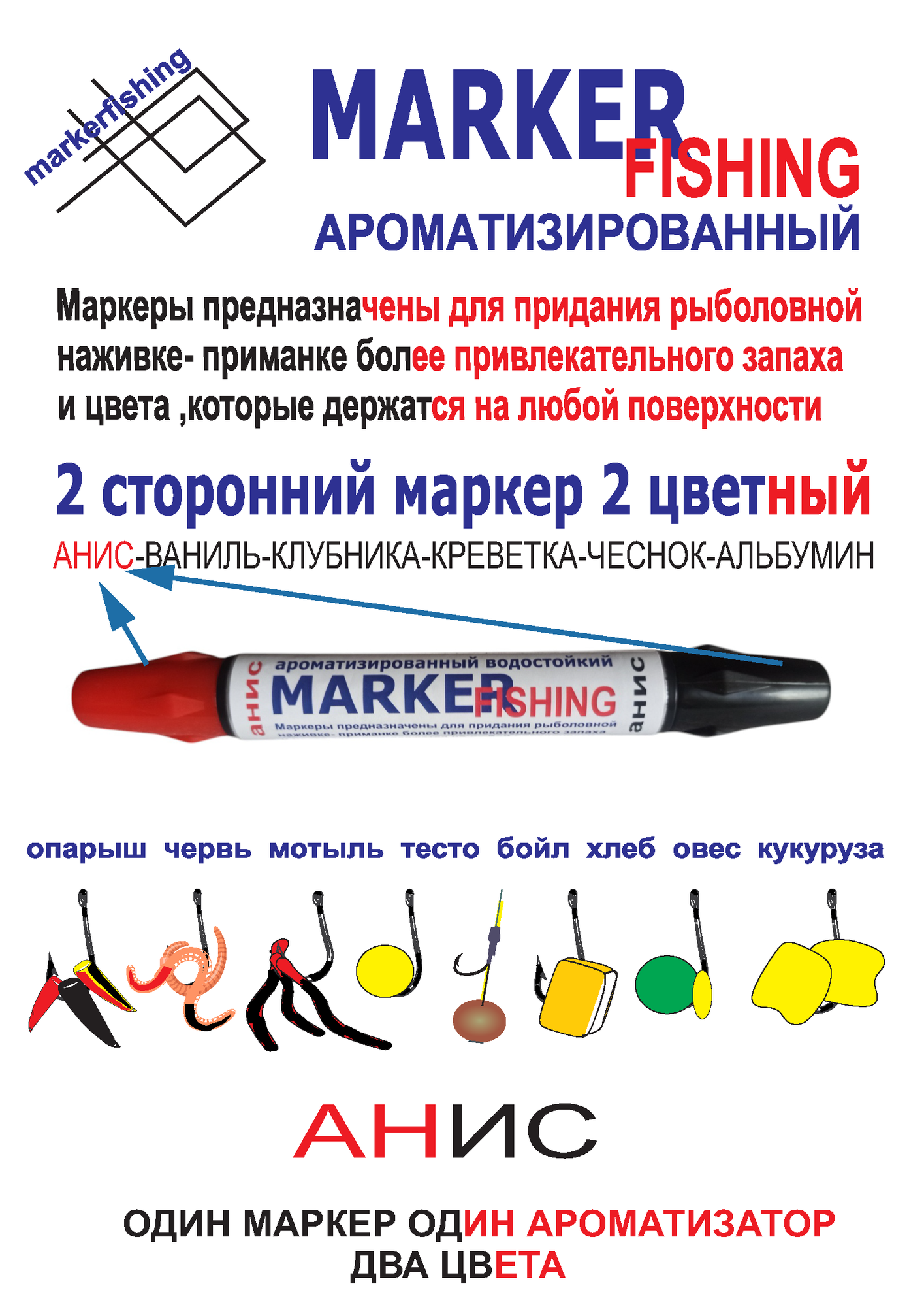 Аттрактант рыболовный "Маркер-Фишинг", ароматизированный