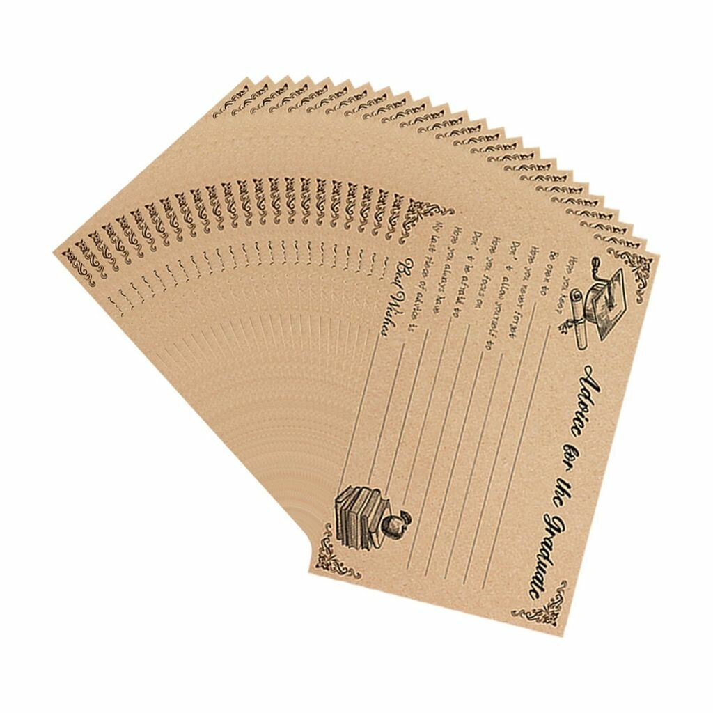 Украшение вечеринки, Декоративные открытки с рукописными пожеланиями для выпускного - стиль один, 1 набор из 24 штук