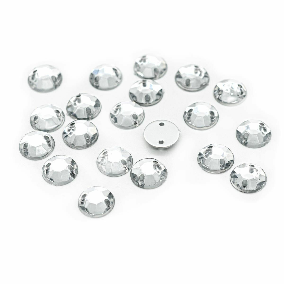 Стразы Astra&Craft Пришивные, акриловые, 8 мм, круглые, цвет N38, прозрачные, 20 шт