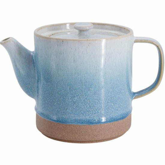 Чайник заварочный Home & Style "Azurro" 800 мл, керамика, бежево-голубой, в крапинку (HS-HL1041040)