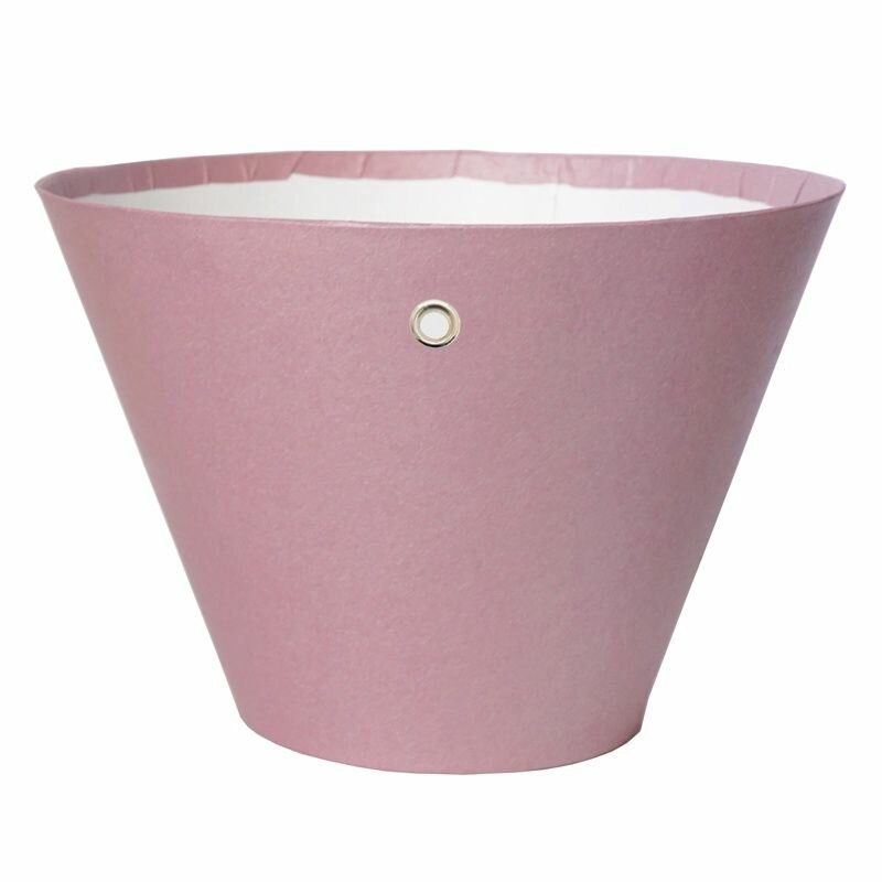 Коробка для цветов Веселый праздник "Премиум", конус малый, Розовый, материал плотный картон