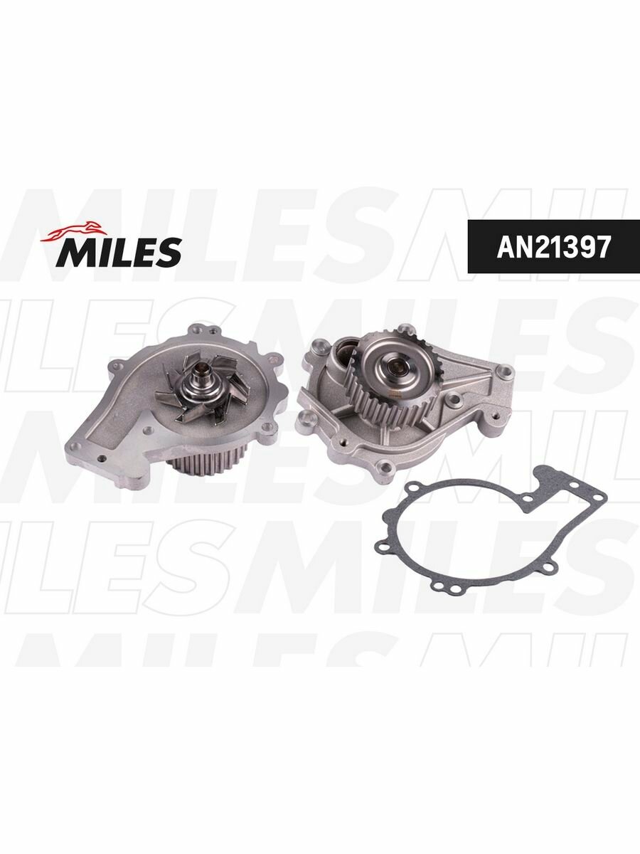 Насос водяной MILES AN21397, для Chery Tiggo/Fora, серебристый, металл, пластик