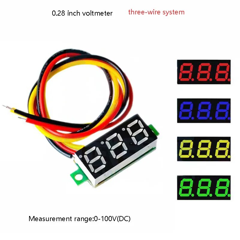 Вольтметр цифровой DC 0-100V красный