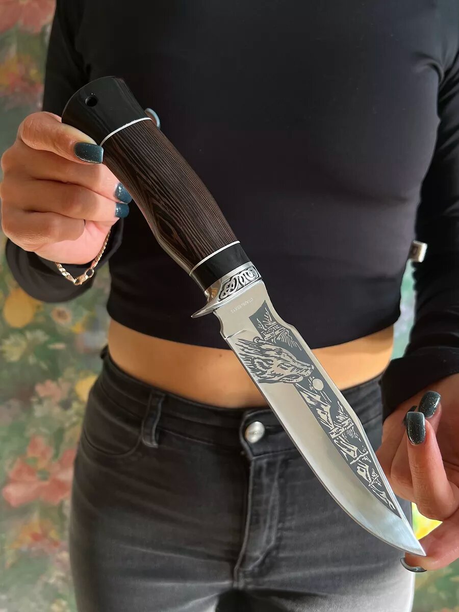 Нож охотничий туристический подарочный бытовой "Волк" арт. 189 / Не холодные ножи