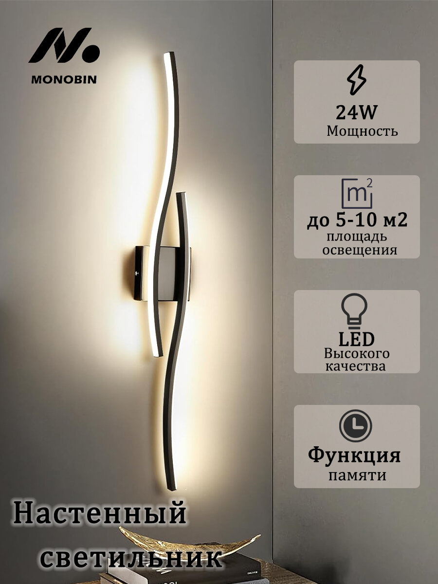 Стильный LED светильник бра для спальни гостиной прихожей с мягким светом оригинальный дизайн энергосберегающий