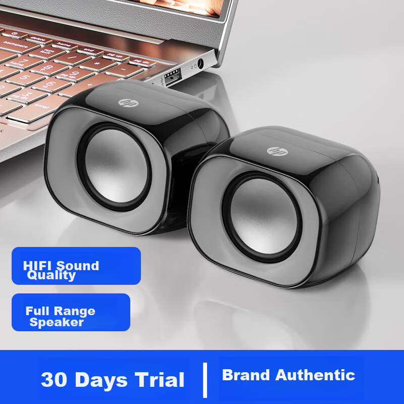 HP DHS-2111 Wired Speaker, Mini Soundbar, for Mobile Phones, Multimedia, Desktop, Laptop, Desktop Subwoofer