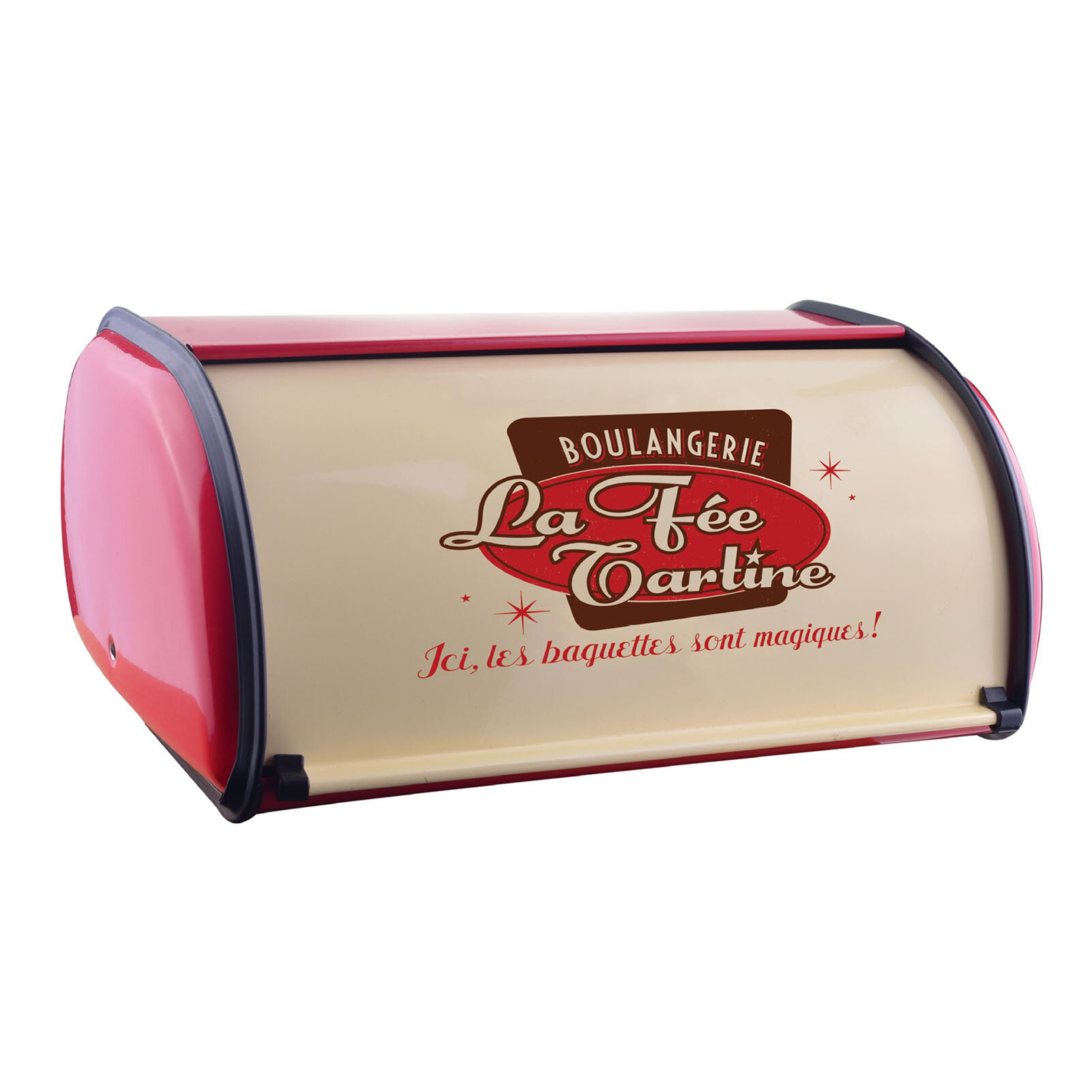 Металлическая хлебная коробка Большая емкость Отличная уплотнение Держите свежесть легко чистить хлебные контейнер красный