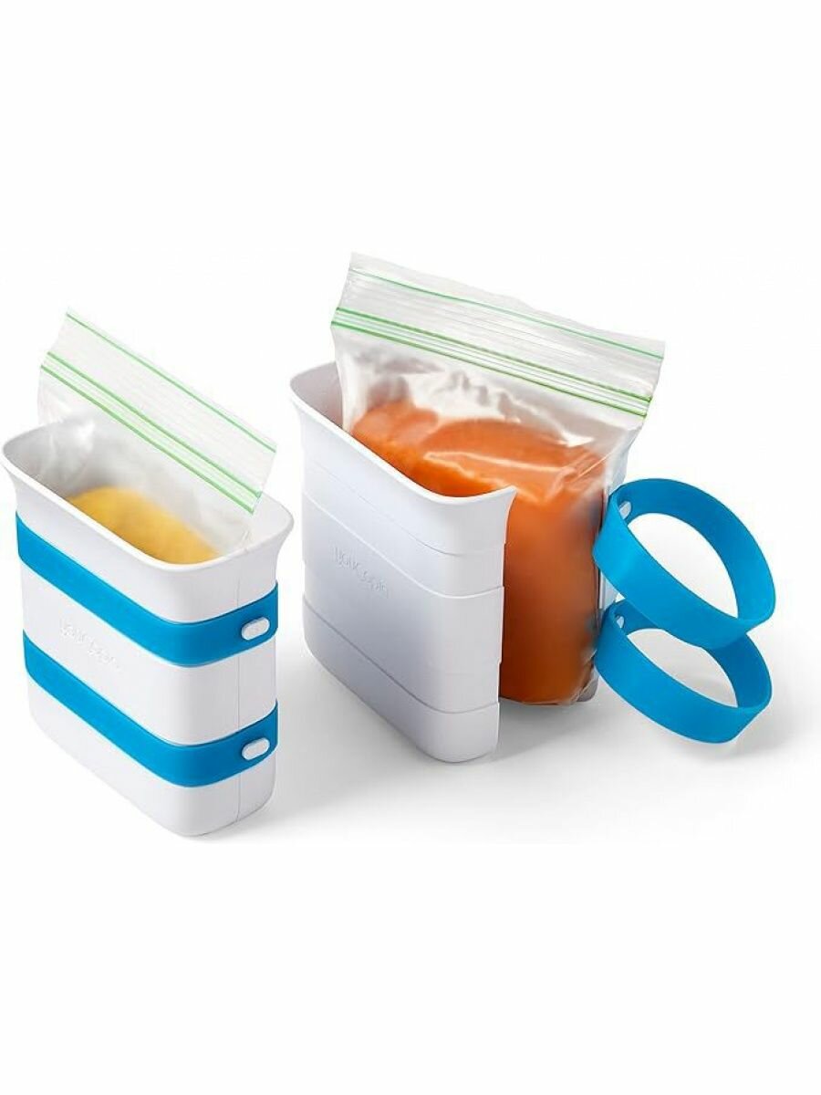 Контейнеры-пакеты для заморозки остатков еды и супов, 2 шт.