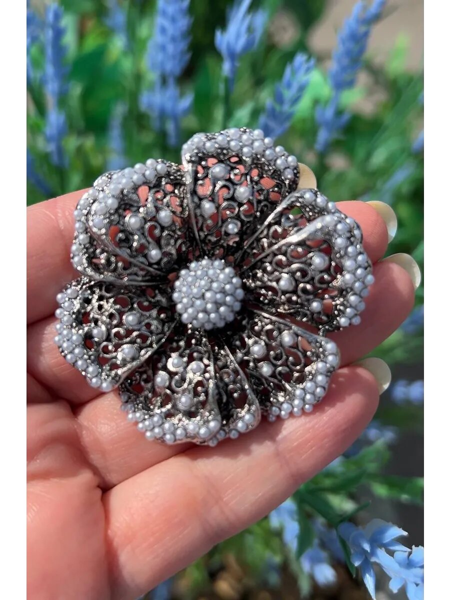 Брошь, жемчуг имитация