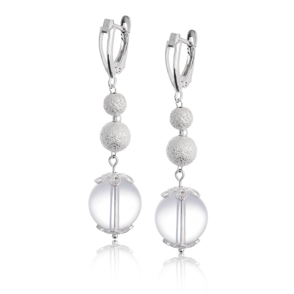 Серьги с подвесками, горный хрусталь