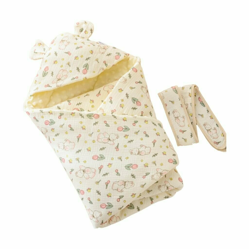Хлопковое одеяло для новорожденных, одеяла колясок, прочные впитывающие пеленки, с милым рисунком