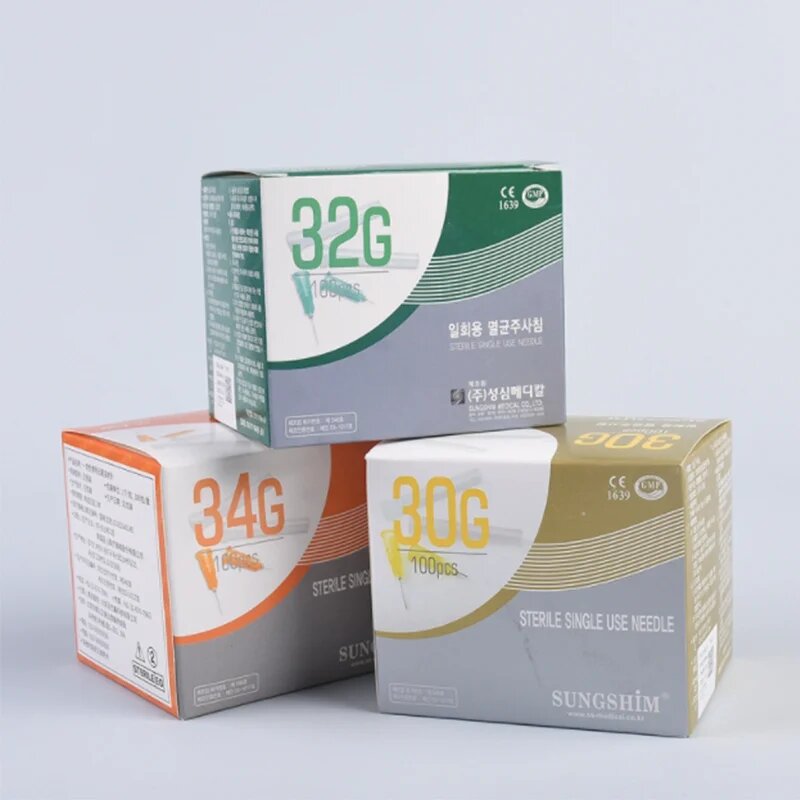 Одноразовые иглы для татуажа 25G27G30G34G 30G 4mm, 100pcs