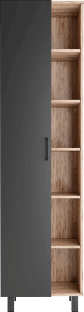 Шкаф-пенал для ванной Домино Craft 50 напольный, 50 см, серый