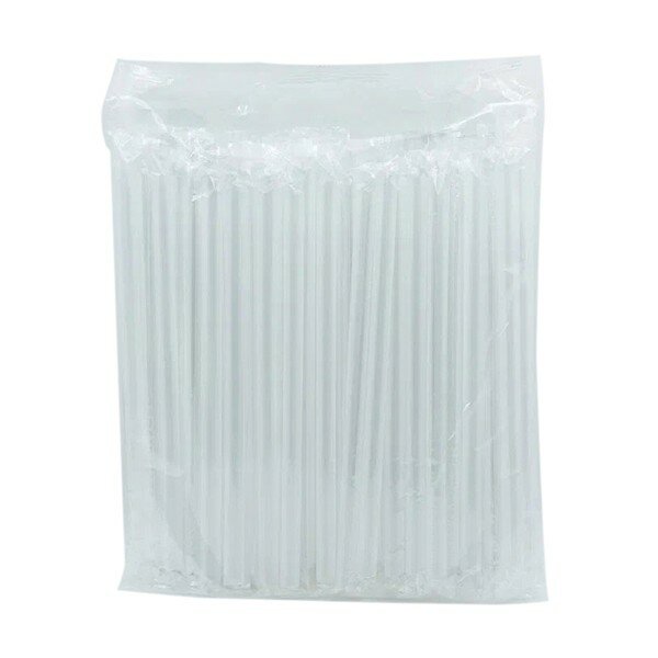 Трубочки в индивидуальной упаковке, 100 шт, полипропилен, 12 мм, прозрачный (Boba&Tom)