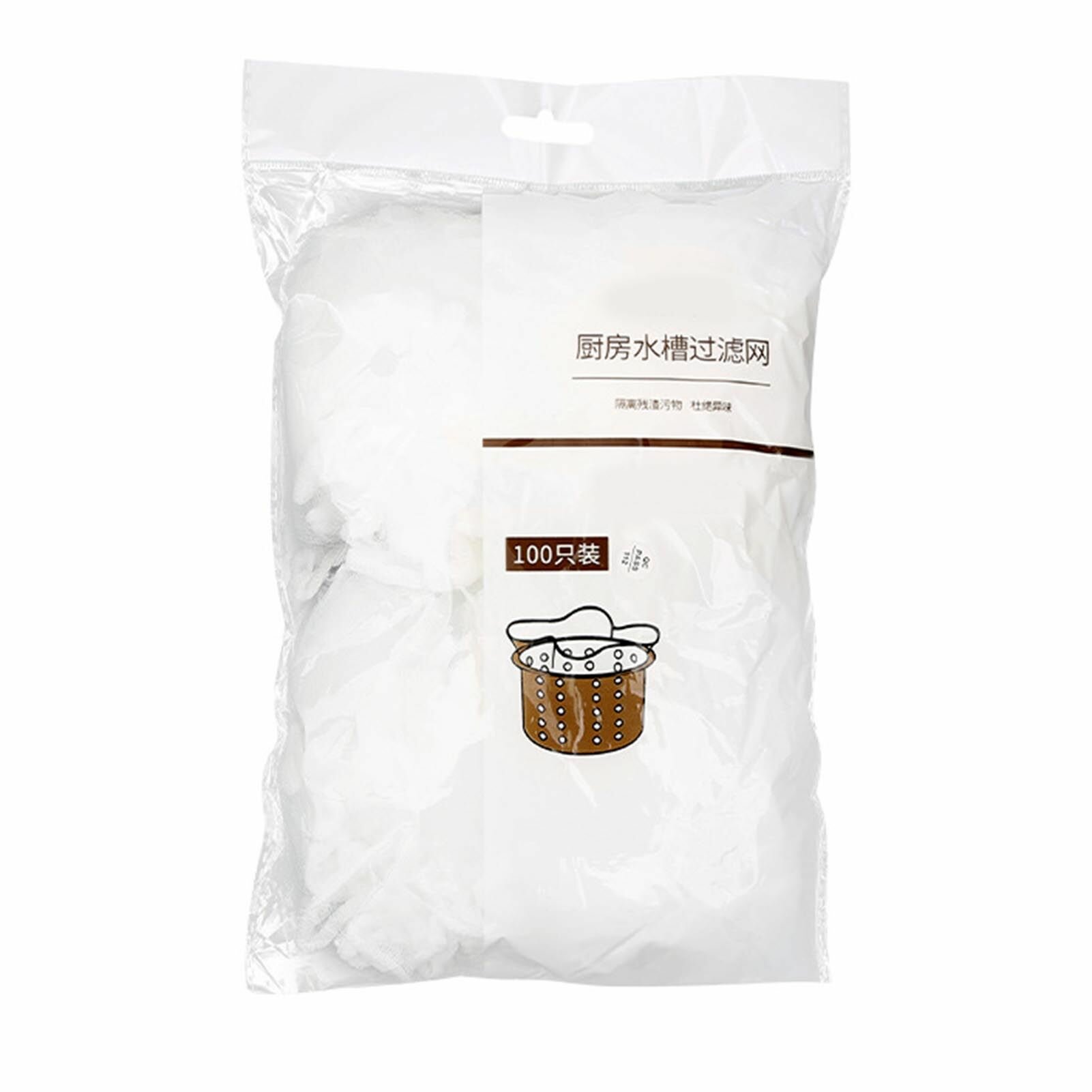 100 шт, сетчатый фильтр для кухонной мойки, мешок для мусора, сливная сетка, одноразовая, не засоряющаяся, эластичная сетка