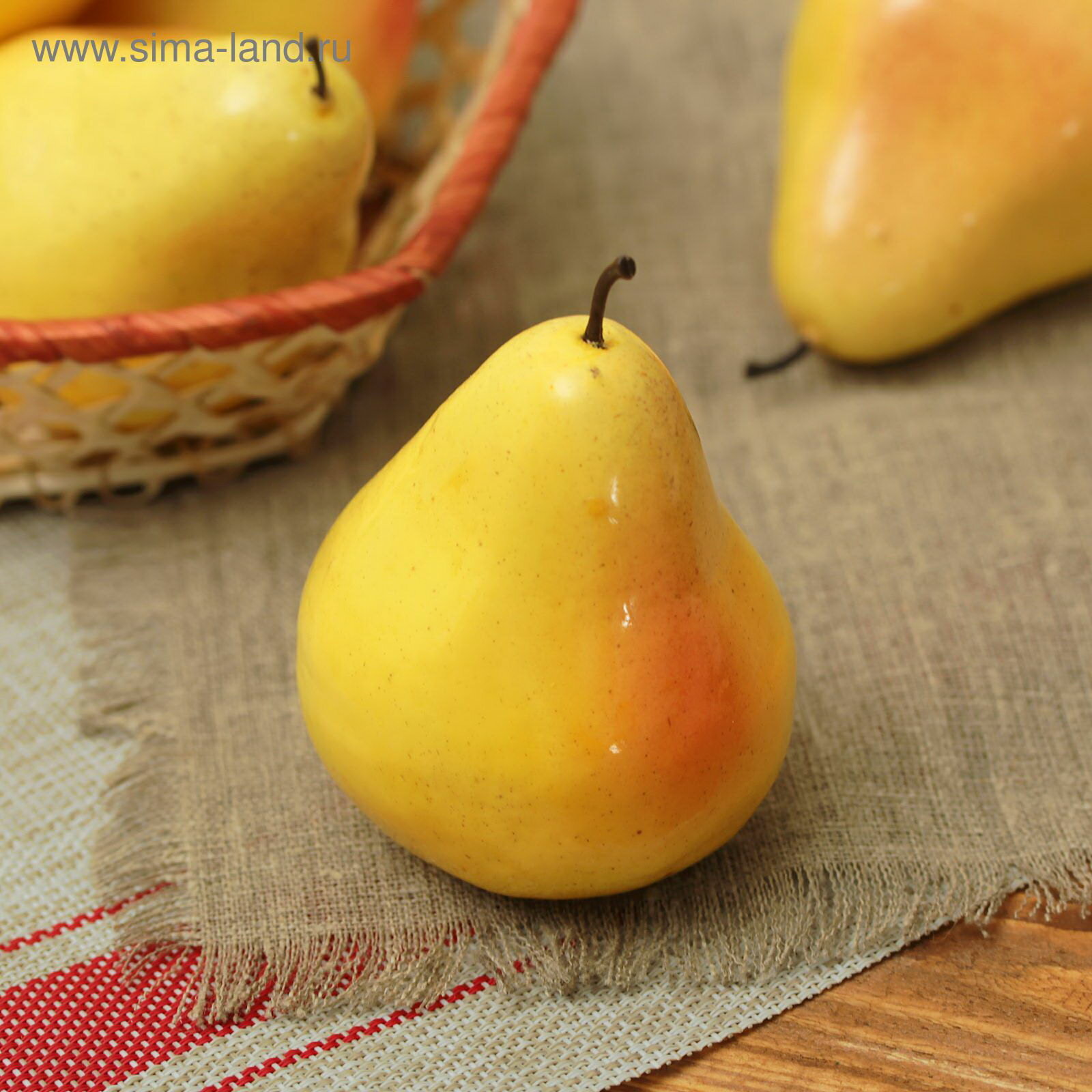 Муляж "Груша жёлтая", 7x8 см, цвет: жёлтый, размер упаковки: 7 x 8 x 7 см, 5 шт.