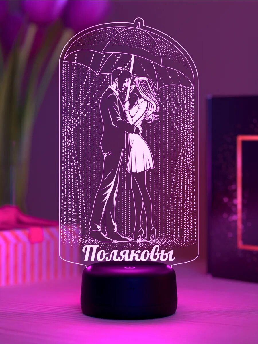 Ночник «Поляковы - пара под зонтом»