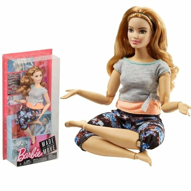Кукла Barbie Barbie Variety/Многосуставная подвижная Йога-малышка, серый