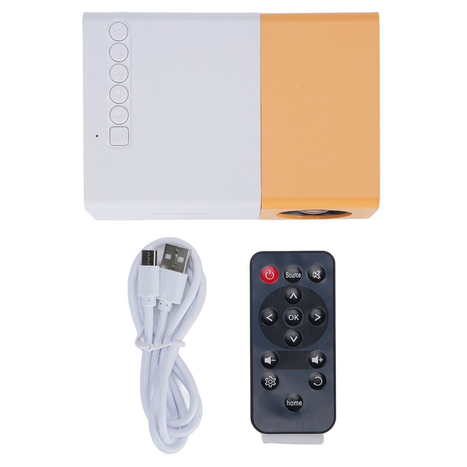 Small Projector 1080P Portable 100ANSI 6000LM Brightness Auto Correction Manual Focus 100in Screen Support LED Movie