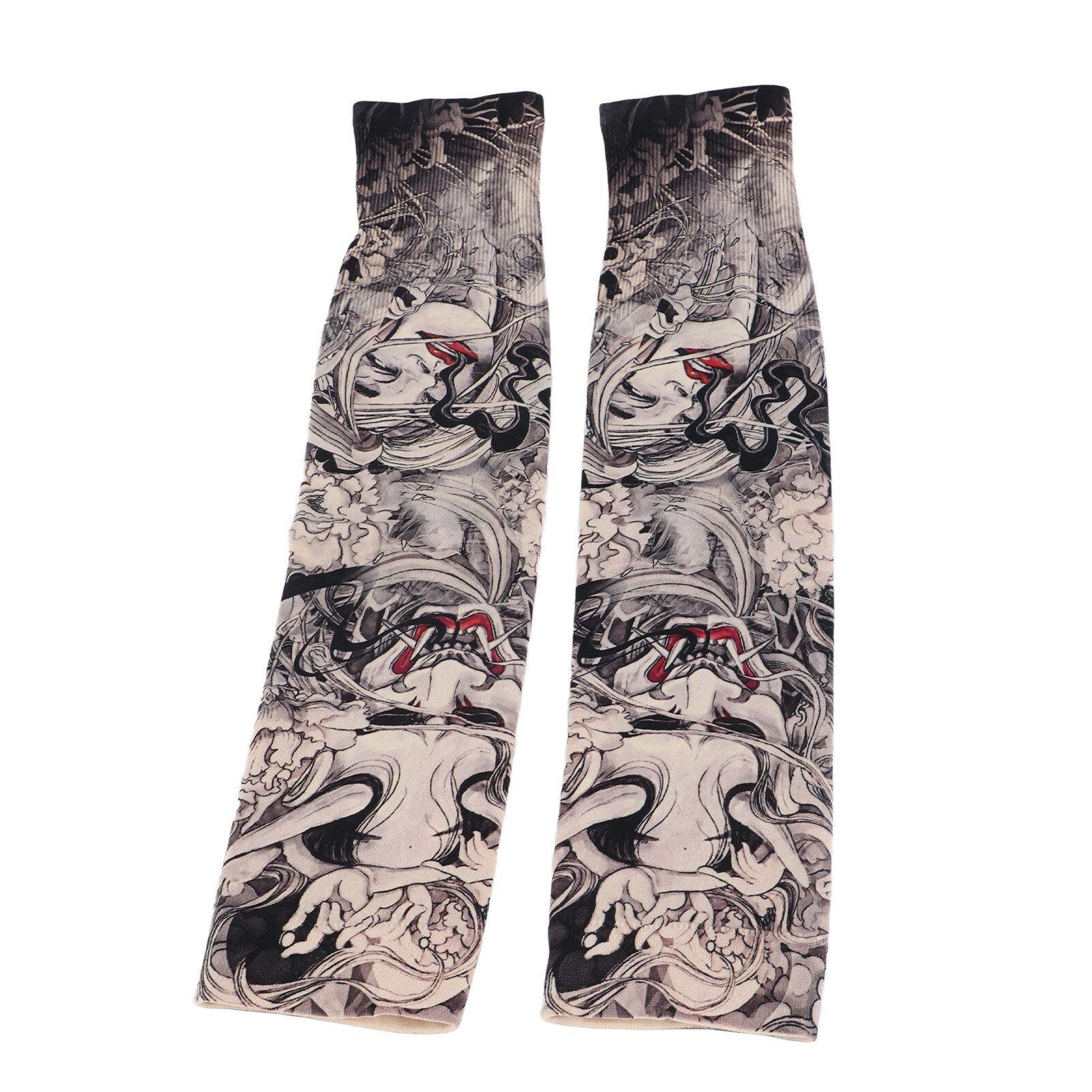 Рукава-нарукавники с рисунком татуировки из ледяного шелка, 1 пара, для мужчин и женщин, летние, для езды на велосипеде и отдыха на природе, защита от солнца и ультрафиолета