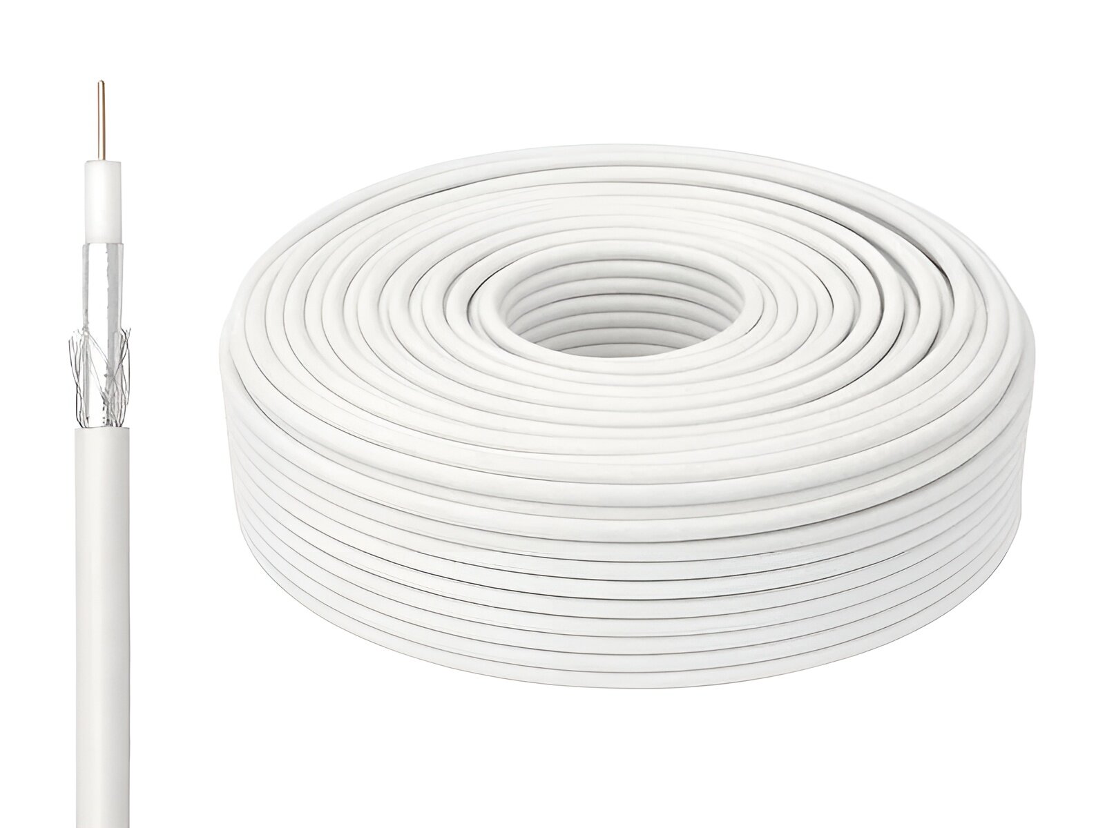 Кабель телевизионный Net.on RG-6U, 10м, двойной экран, белый