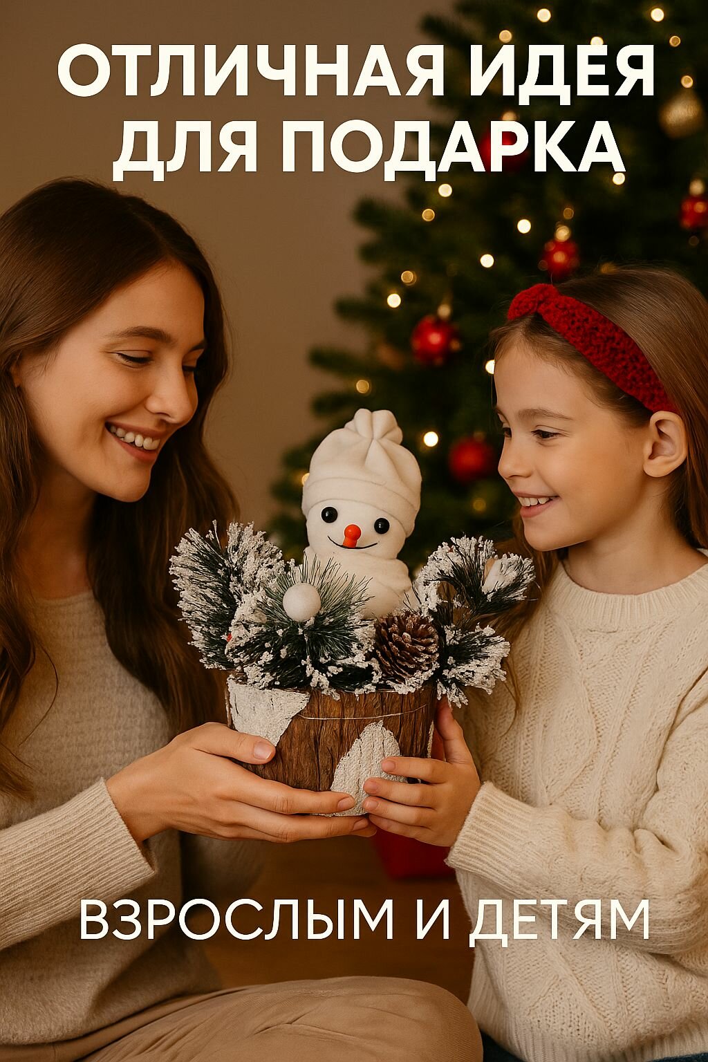 Новогодняя фигурка снеговик в ёлочке