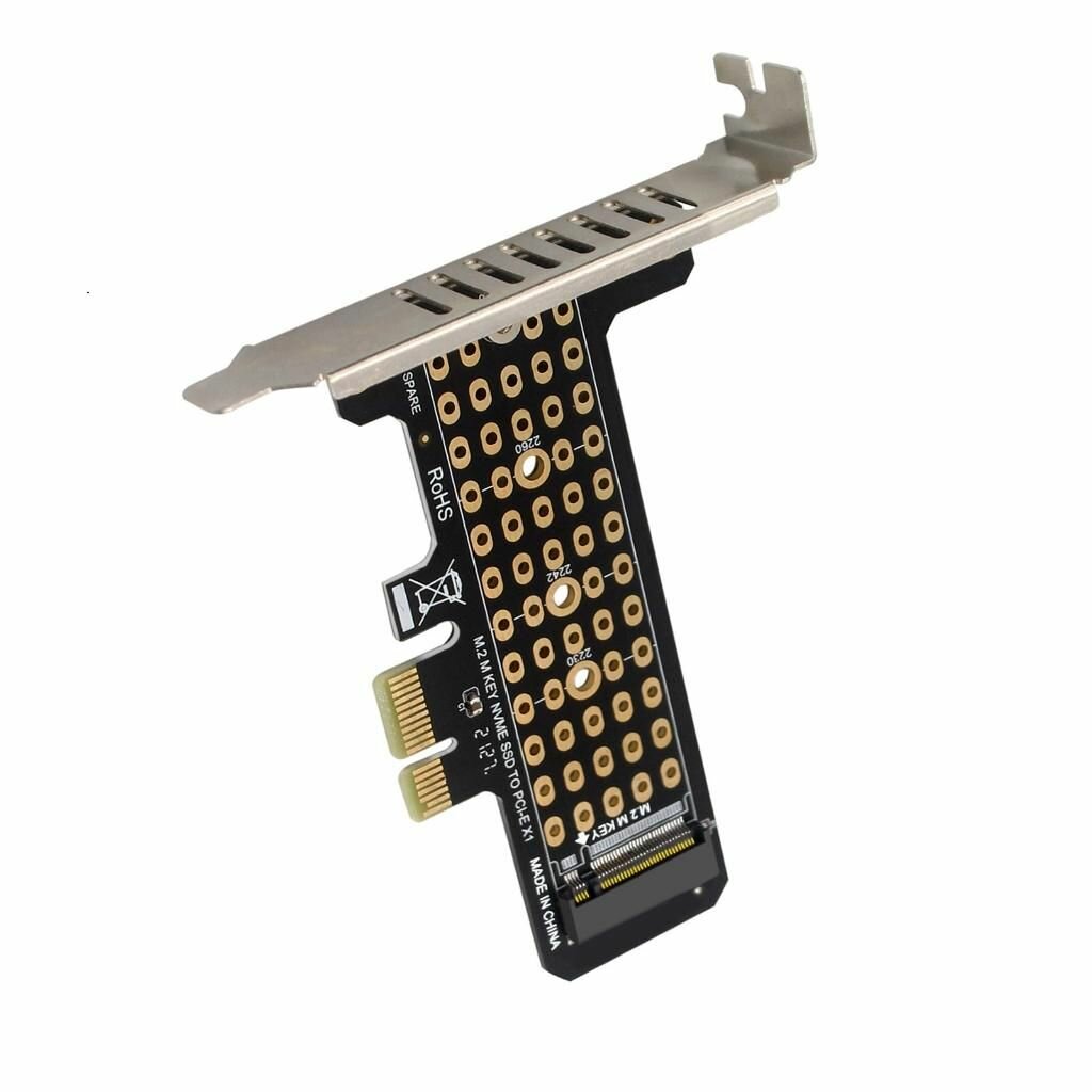 Адаптер SSD на PCIe X1 для накопителей M.2, - Перегородка половинной высоты