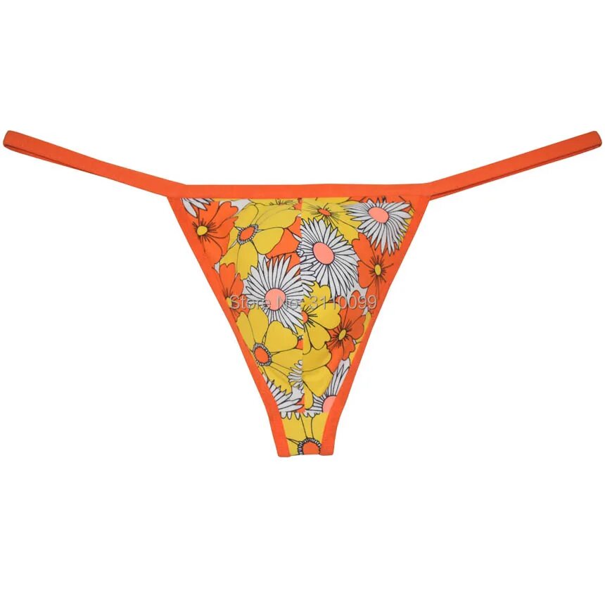 Мужское нижнее белье, сексуальные цветные стринги, эластичное бикини, многоцветные танга, джоки, больше вариантов стрингов Оранжевый, L, Y Chrysanthemum