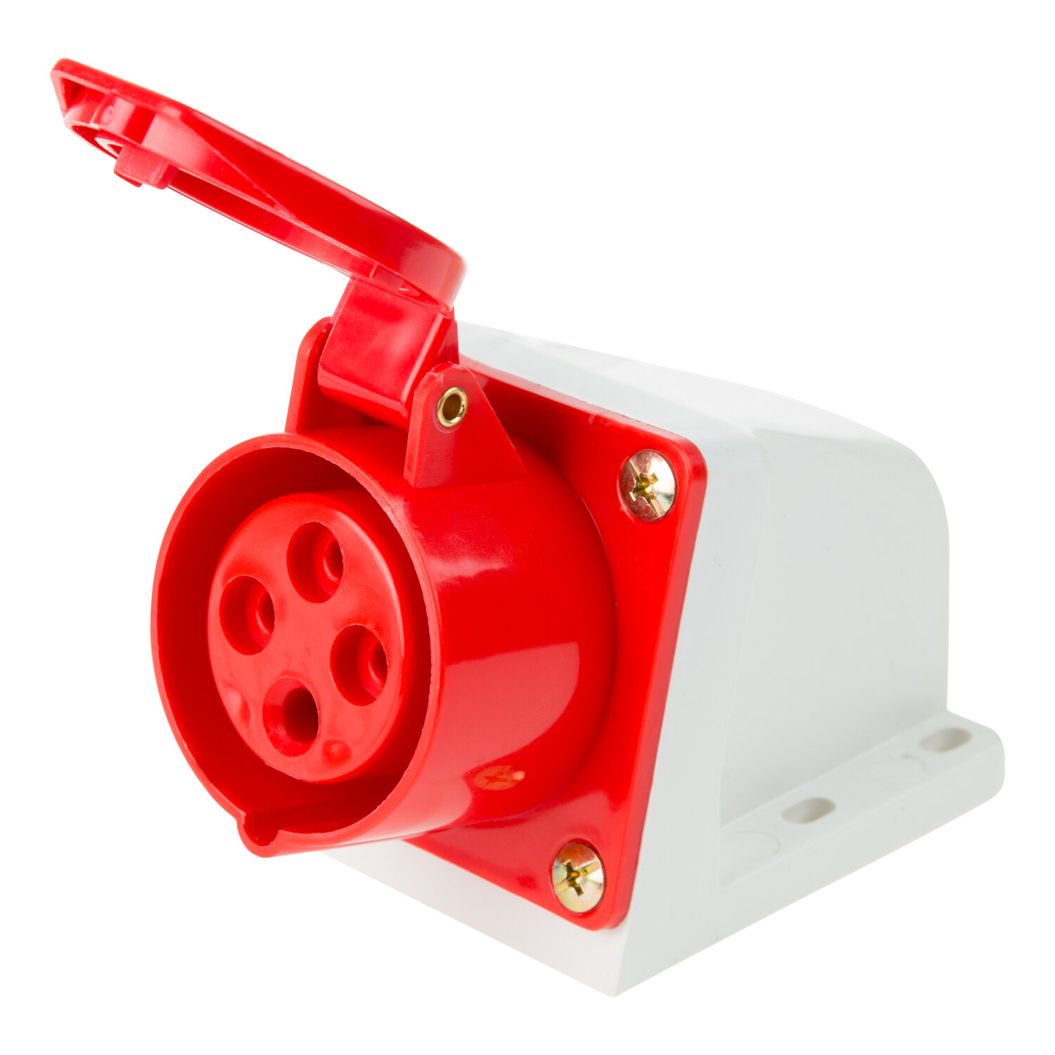 Розетка REXANT 114, стационарная, IP44, 3Р + РЕ, 16 А, 380 В, красная