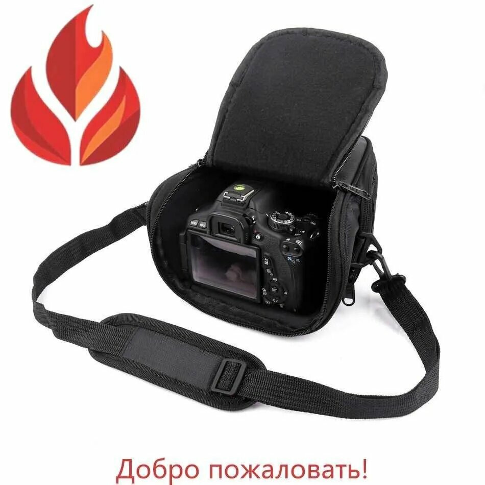 Сумка Через Плечо Для Зеркального Цифрового Фотоаппарата Canon Nikon Sony D3100 D3200 D3100 D7100 Унисекс, черный