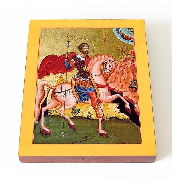 Великомученик Евстафий Плакида, Римский, икона на доске 8*10 см