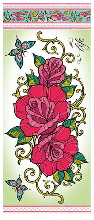 Бумага рисовая для декупажа "Розы" (24 x 60 см, Плотность: 28 г/м )