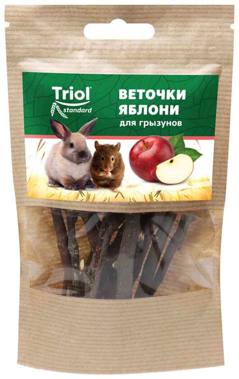 TRIOL STANDARD лакомство для грызунов веточки яблони 40 гр (1 шт)