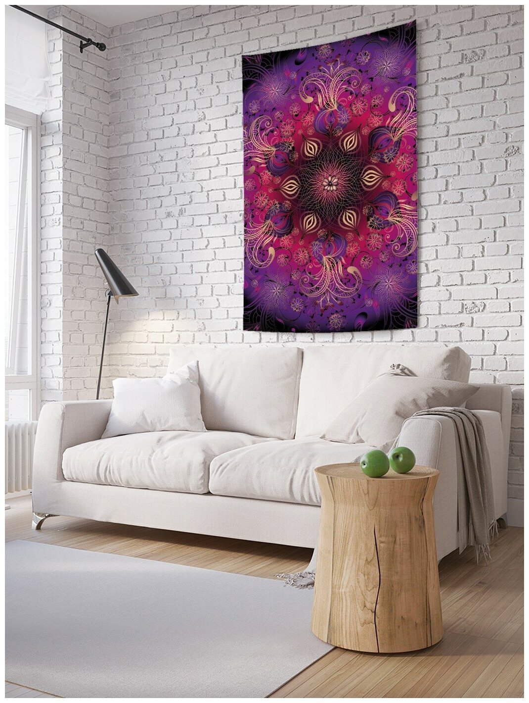 Фотопанно на стену тканевый вертикальный 150х200 "Сияние мандалы" , JoyArty