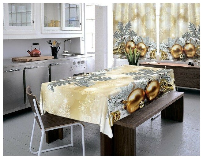 Скатерть габардин фотопечать Золотой новый год 150*180 (МарТекс)