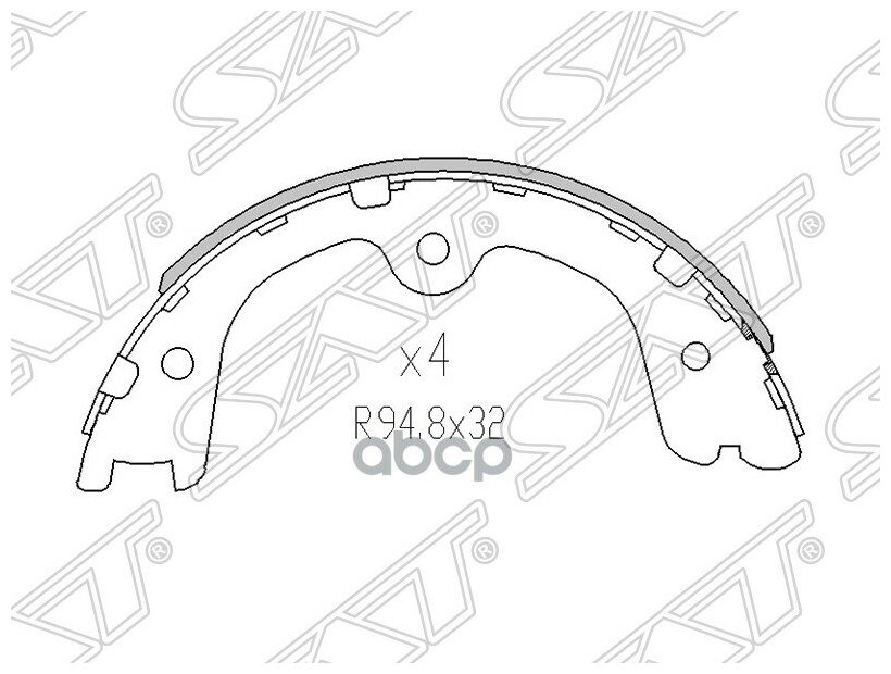 Колодки тормозные барабанные Infiniti FX35 06-12 / Nissan Murano 02-16 Sat арт. ST-44060-EA025