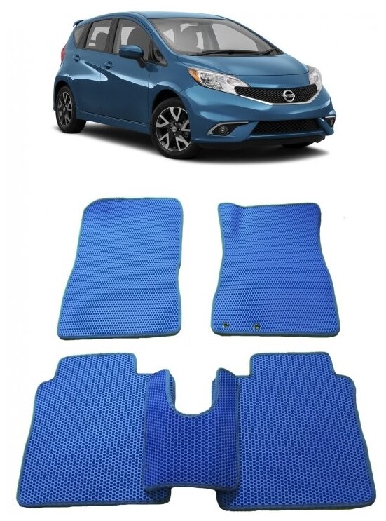 Nissan Note II правый руль 2012 - 2016 коврики EVA Smart Коврик в багажник