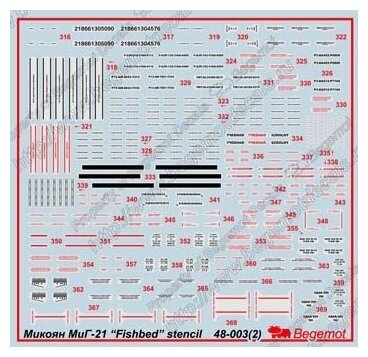 48003 Декаль Микоян МиГ-21 технические надписи