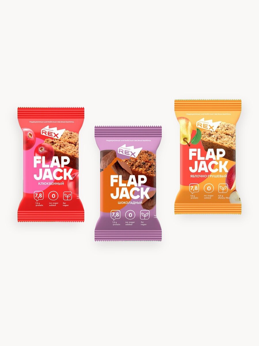 ProteinRex овсяное печенье без сахара протеиновое Flapjack Ассорти, 6 шт х 60 г