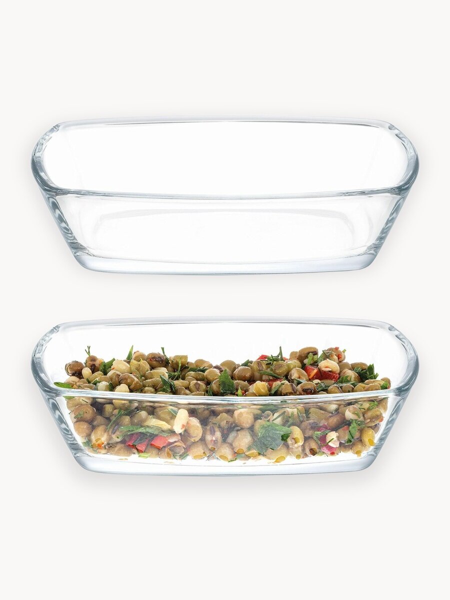 Салатники набор стеклянный, 10х14 см, 2 шт, MADAME COCO, прозрачный