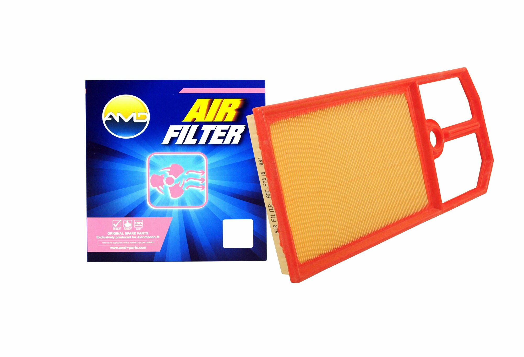 Фильтр воздушный 6K0129620C AMD. FA516 для SKODA Octavia 1U2 1,4 75 л. с. 2000-2010 VOLKSWAGEN Golf IV 1J1, 9B1 1,4 75 л. с. 1,6 105 л. с. 1997-2005
