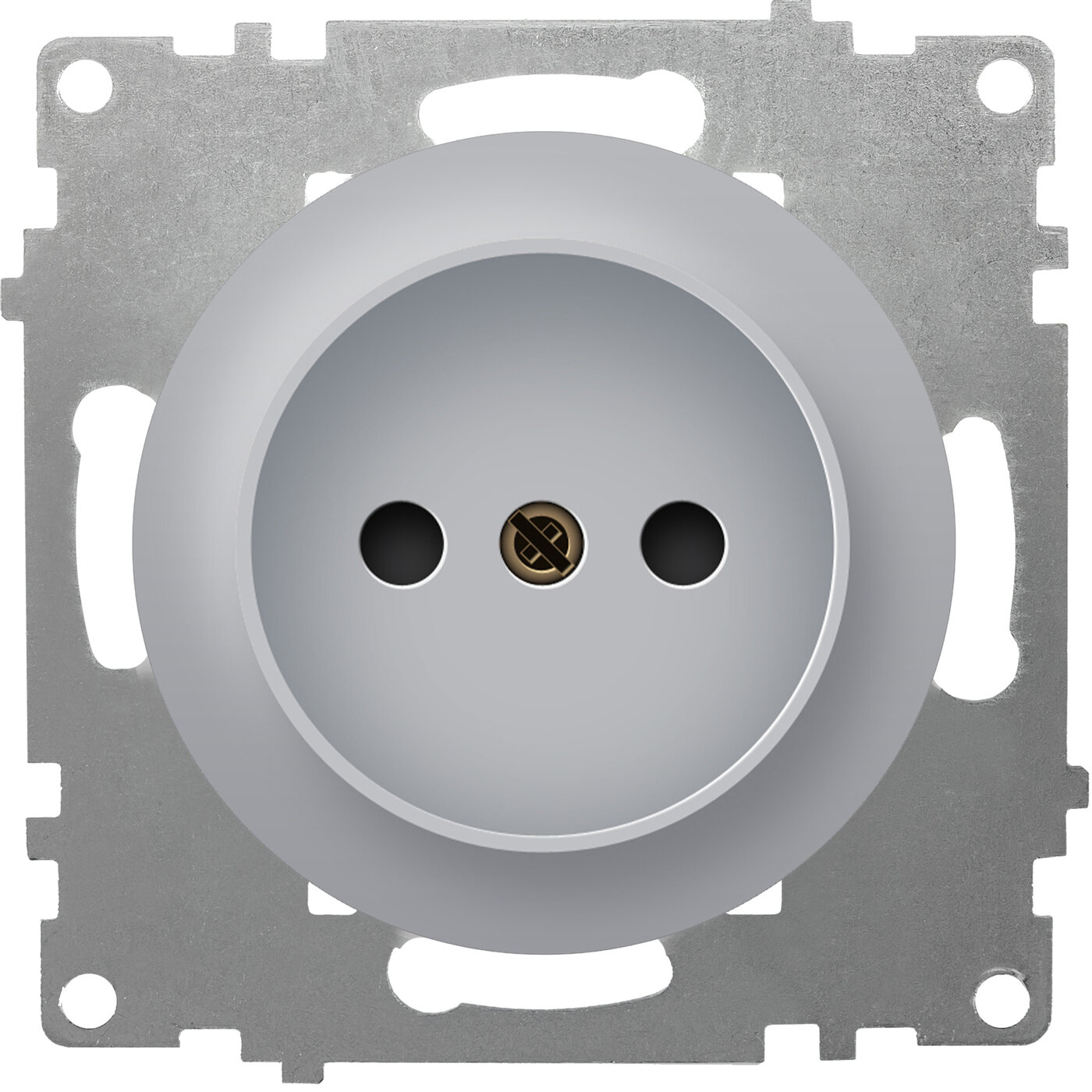 Розетка OneKeyElectro без заземления, винтовые контакты, цвет серый