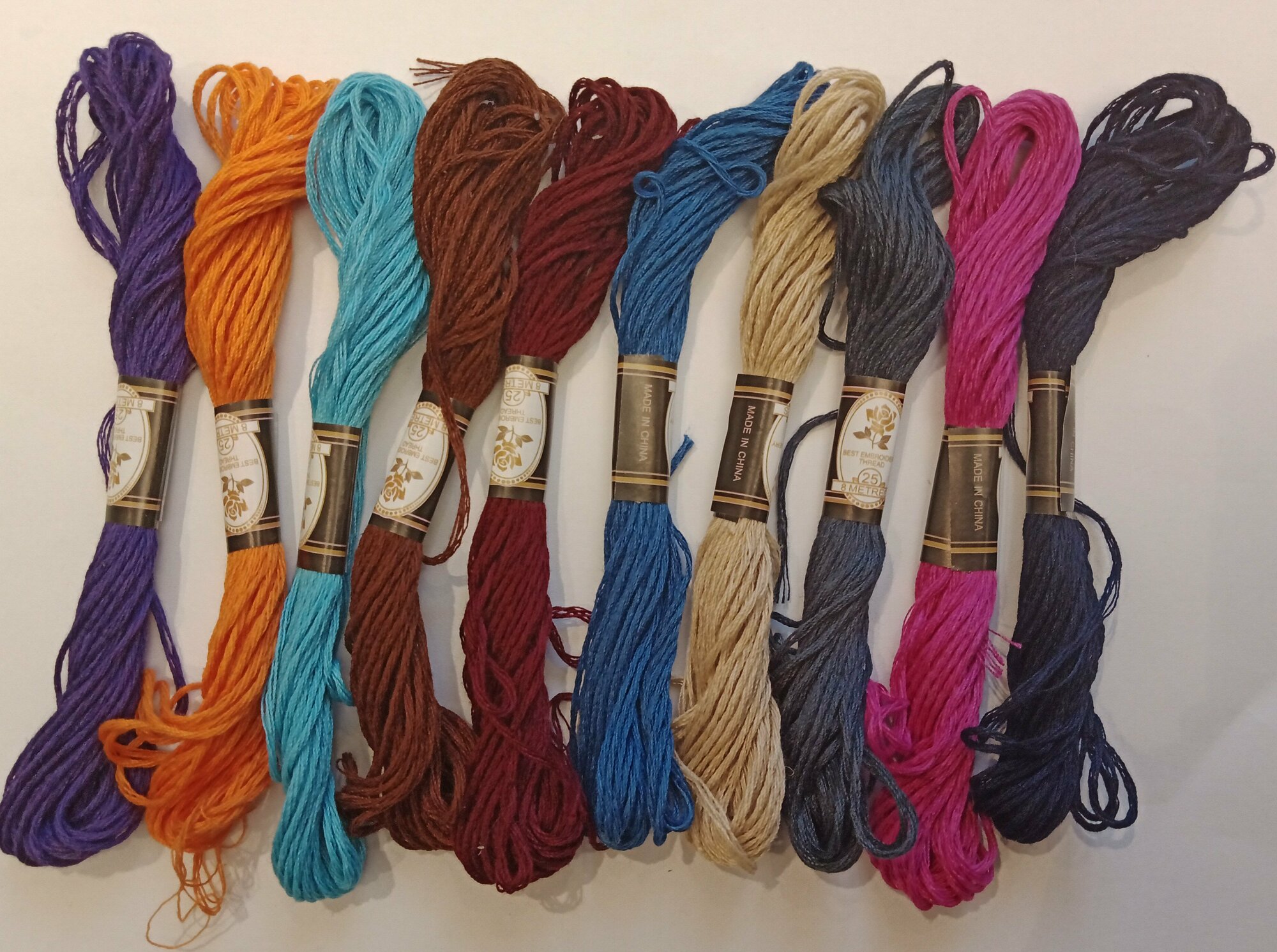 Мулине, 100% хлопок, 8 м, 10 шт.