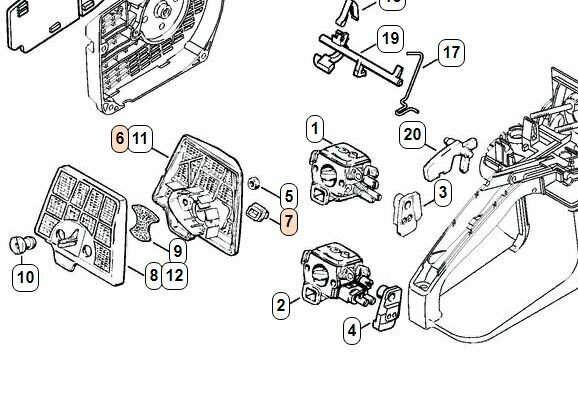 Фильтр воздушный Stihl MS 360 (внутренняя половина) 11251201602