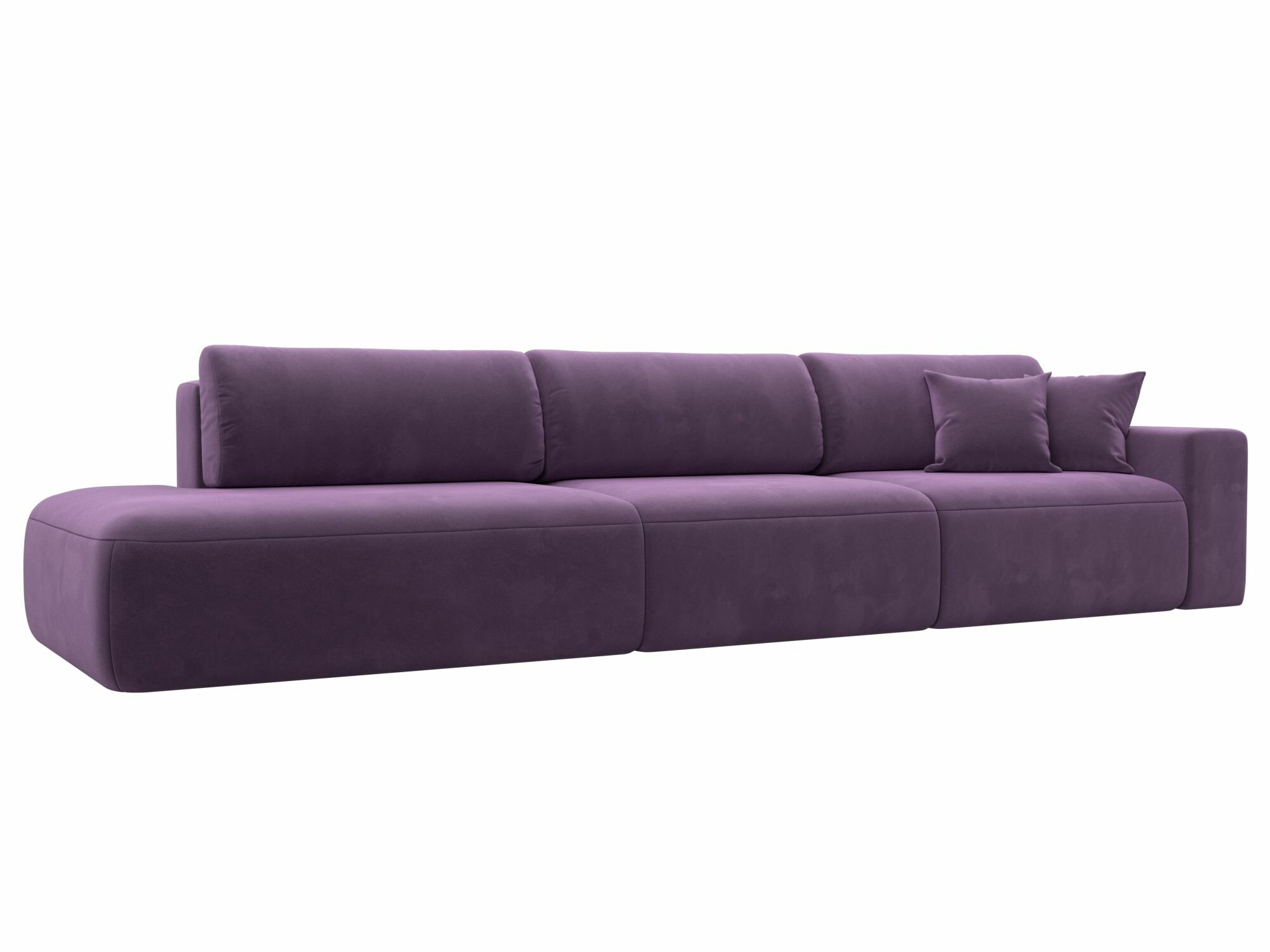 Диван прямой Лига-036 Модерн Лонг подлокотник справа, Микровельвет, Модель 121355